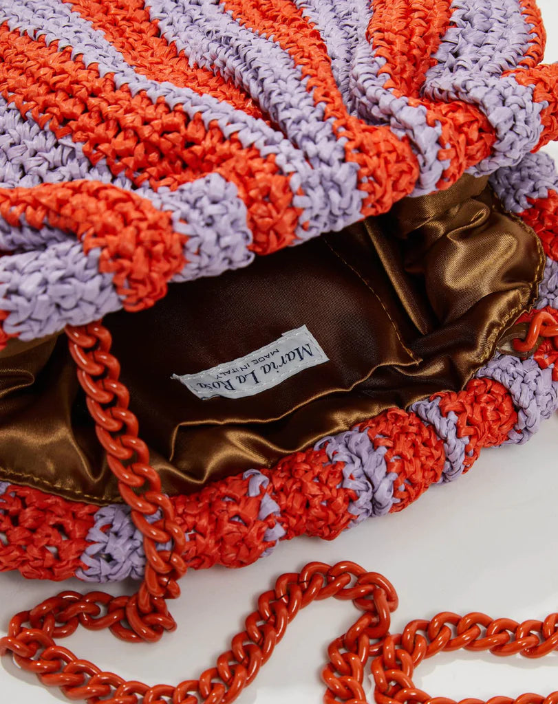 Maria La Rosa Game Crochet Bag - Orange / Lilac – Amano by Maria La Rosa Game Crochet Bag - Orange / Lilac – Amano by